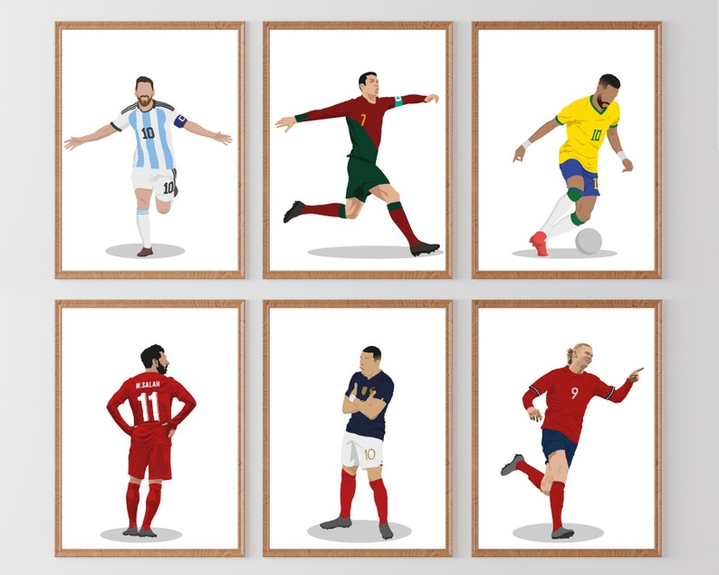 Printable Football Stars Posters Bundle Ronaldo Messi Neymar - Etsy