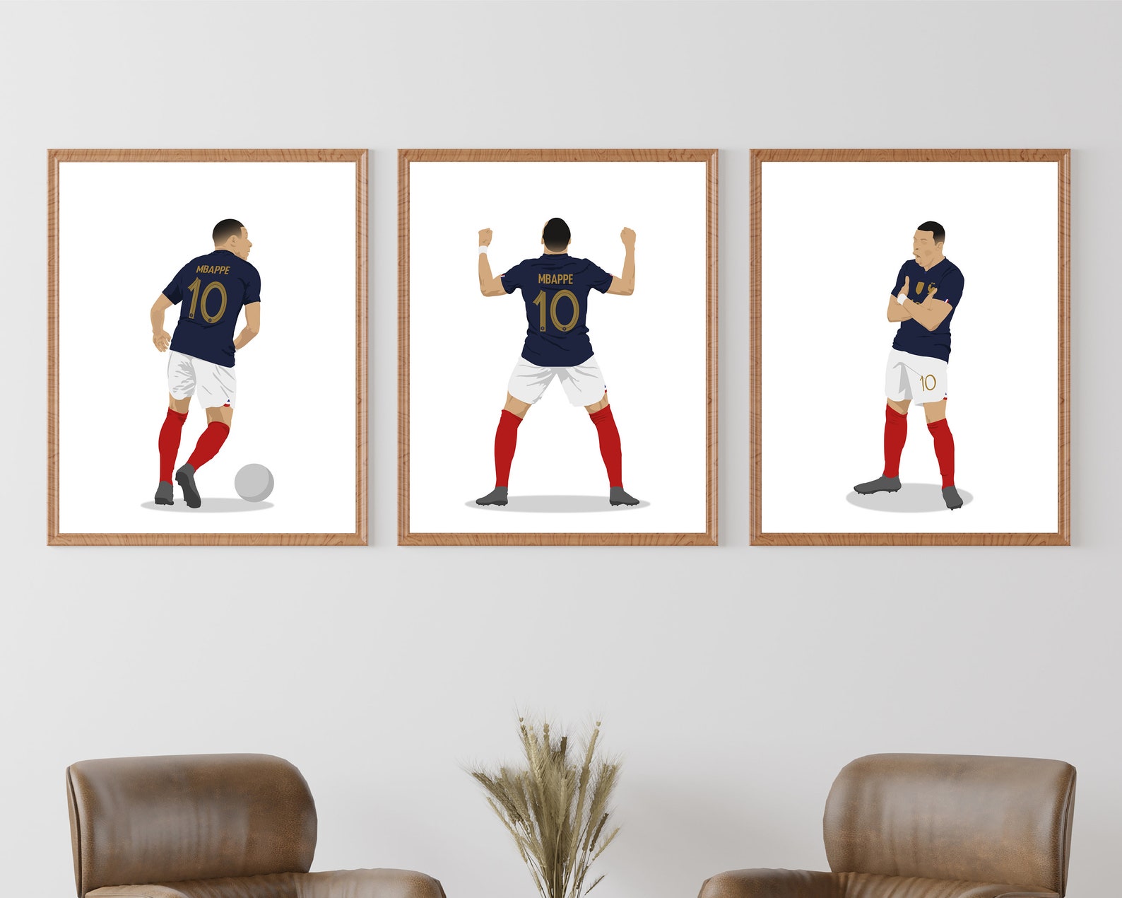 Printable Kylian Mbappe Drawings, Set of 3 Wall Arts, Mbappe ...