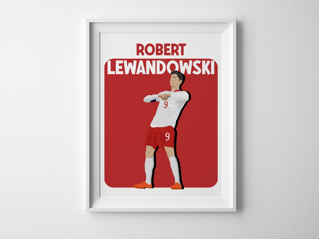 Hand Drawn Football Poster, Printable Robert Lewandowski Drawing, Kids ...