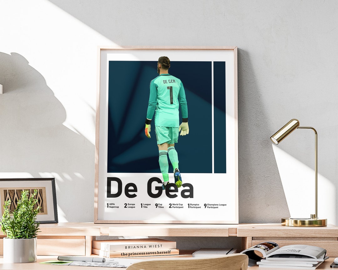Printable David De Gea Poster, Spanish Goalkeeper, De Gea Wall Art ...