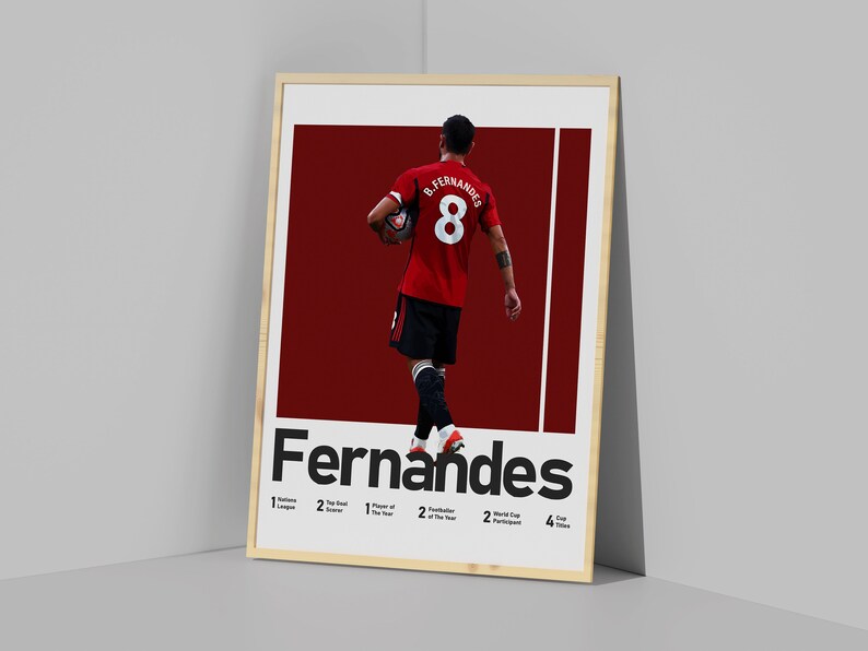 Printable Bruno Fernandes Poster, Soccer Print, Portuguese Midfielder ...
