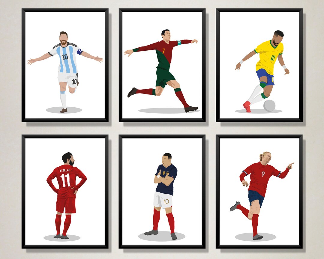 Printable Football Stars Posters Bundle Ronaldo Messi Neymar - Etsy