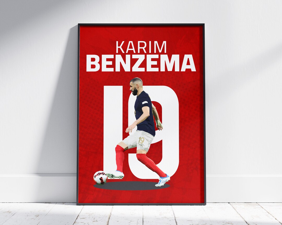 Karim Benzema Design Poster, Football Legend of France, Soccer Gift to ...