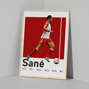 Printable Leroy Sane Poster, Football Illustration, German Soccer ...