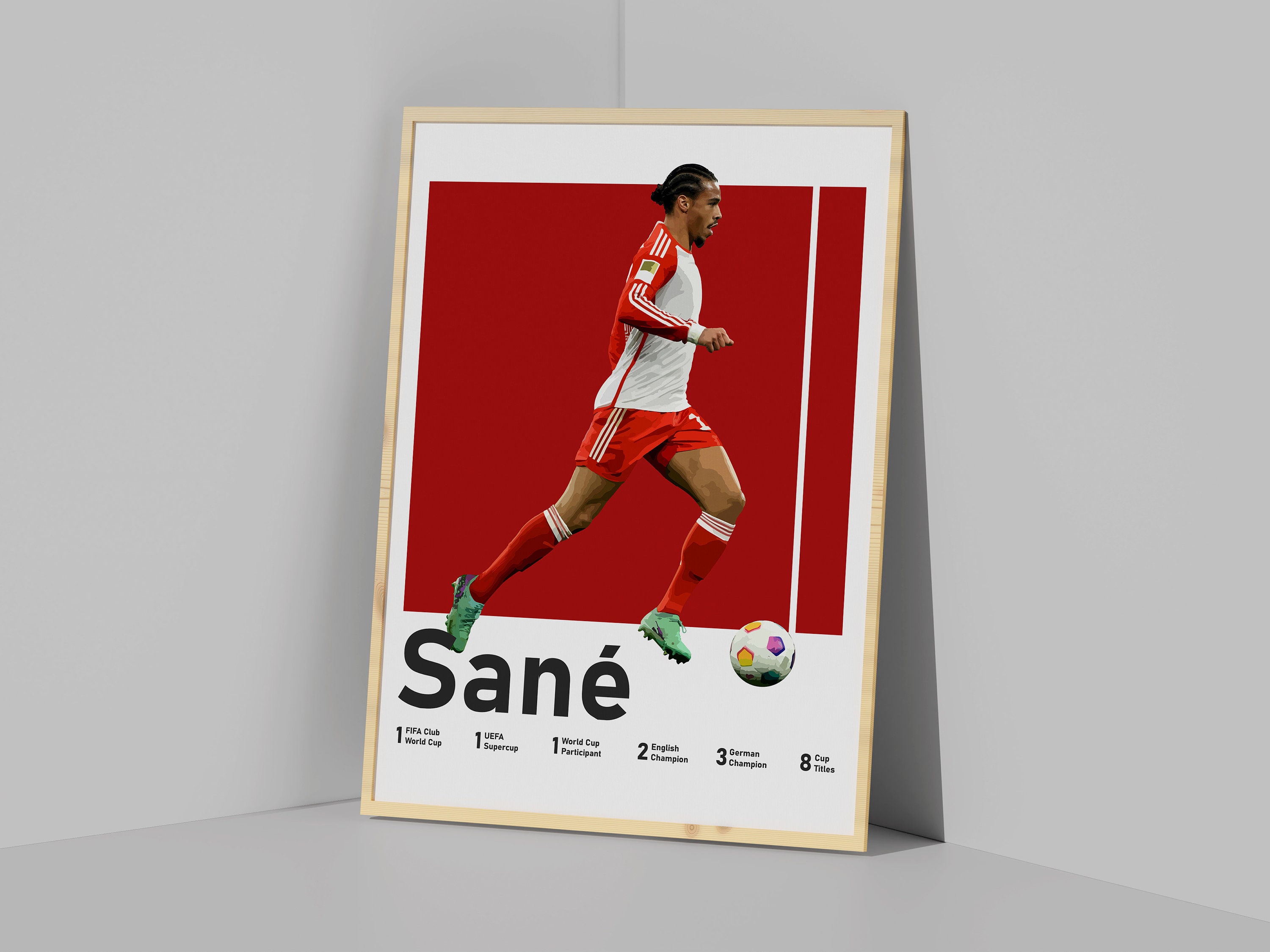 Printable Leroy Sane Poster, Football Illustration, German Soccer ...