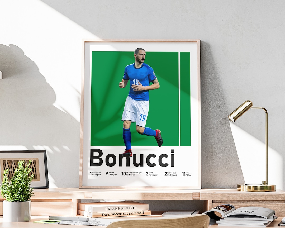 Leonardo Bonucci, Printable Soccer Poster, Game Room Print, Italian ...