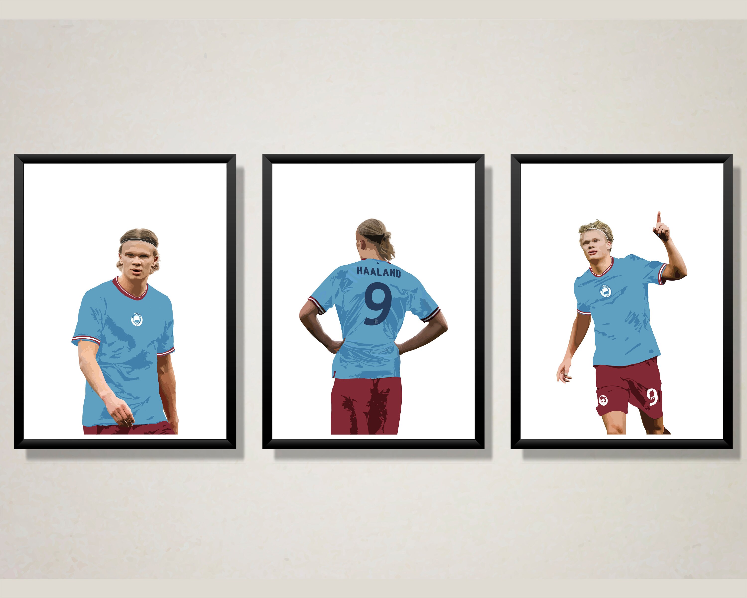 Erling Haaland Printable Posters Bundle 3 Soccer Wall Arts - Etsy Australia