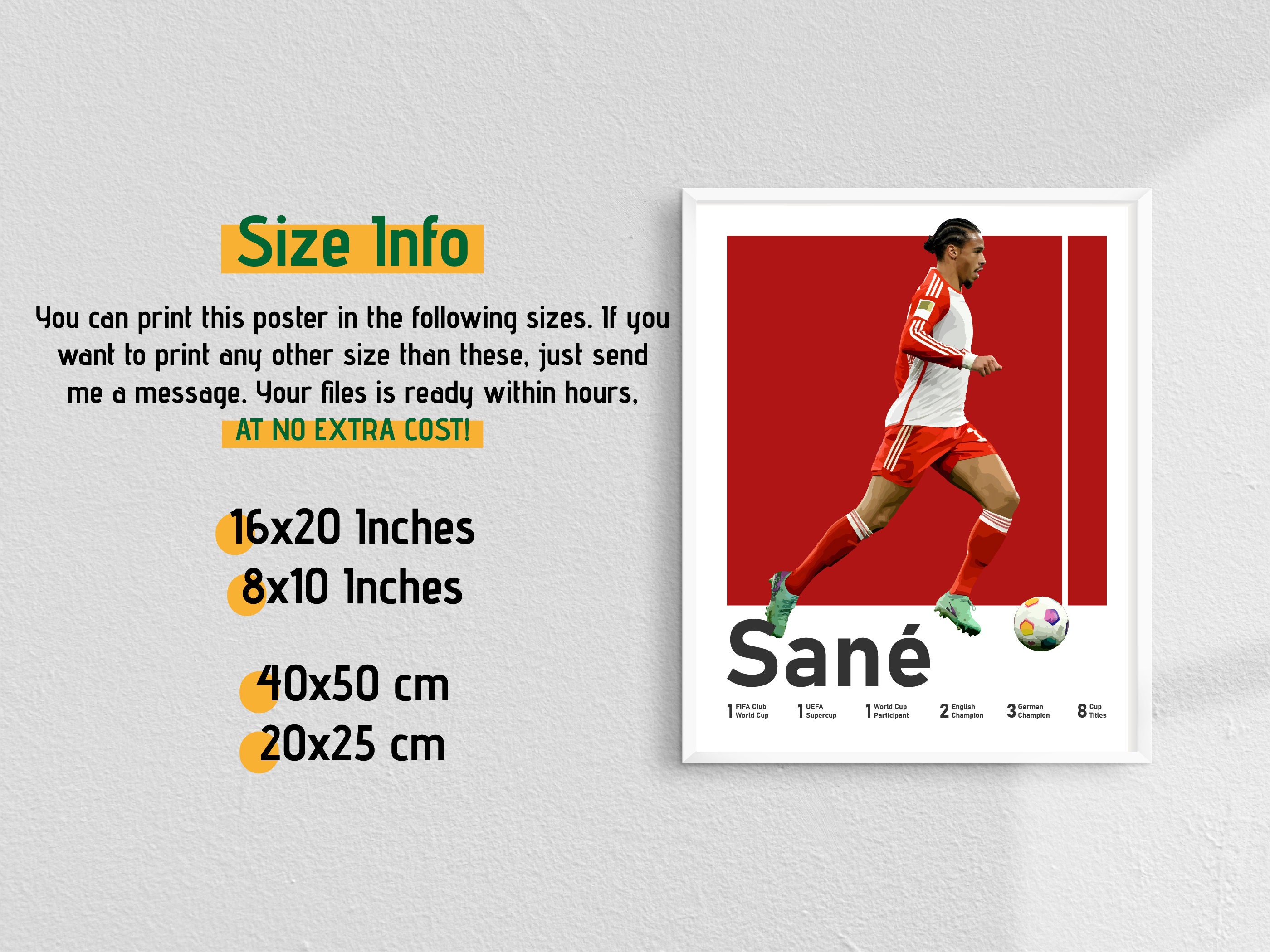 Printable Leroy Sane Poster, Football Illustration, German Soccer ...
