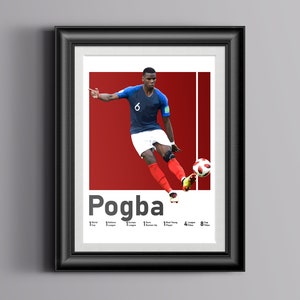 Printable Paul Pogba Poster, French Midfielder, Pogba Wall Art, Soccer ...
