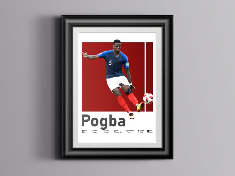 Printable Paul Pogba Poster, French Midfielder, Pogba Wall Art, Soccer ...