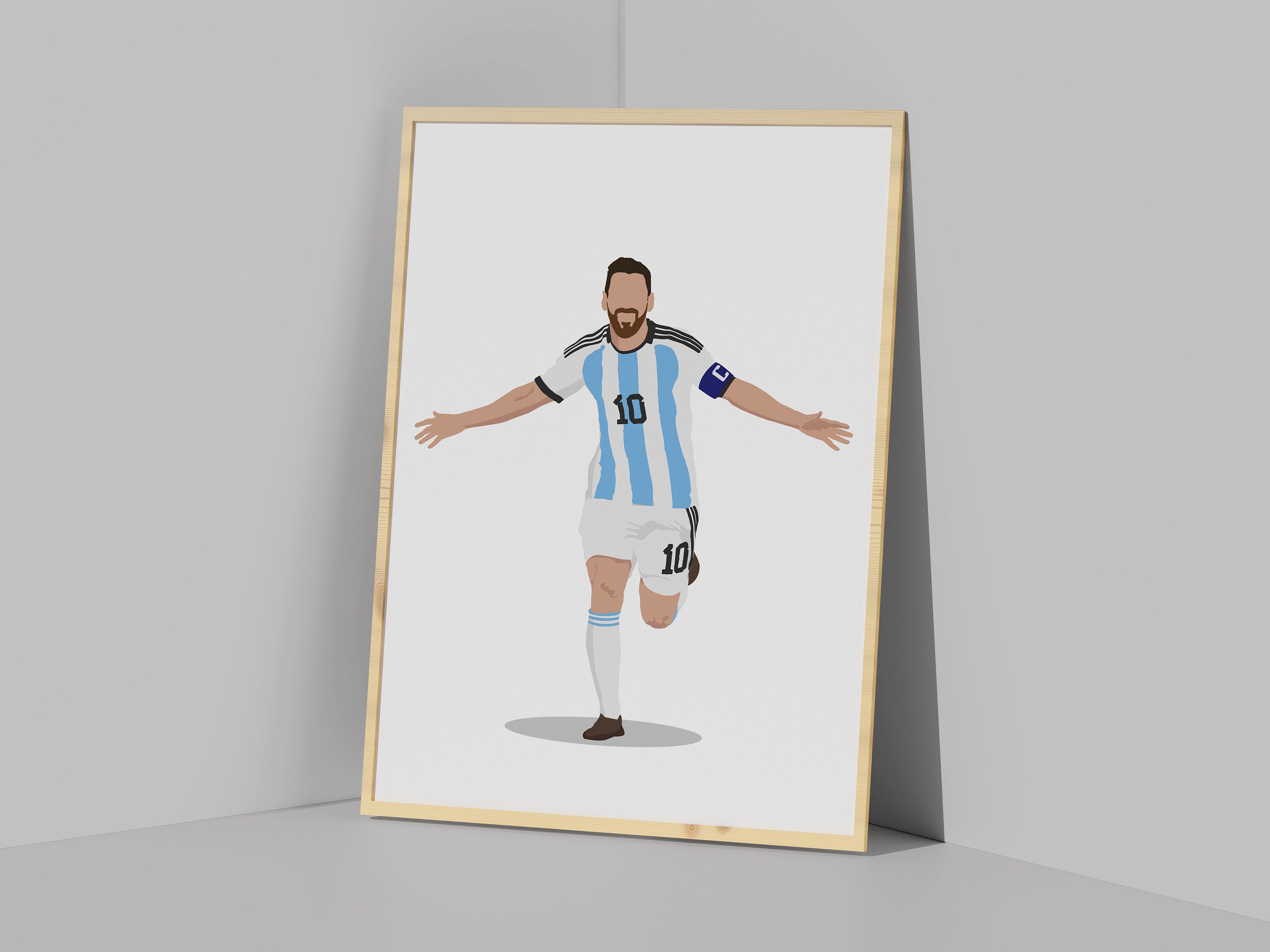 Lionel Messi Hand Drawn Poster Football Illustration Soccer - Etsy
