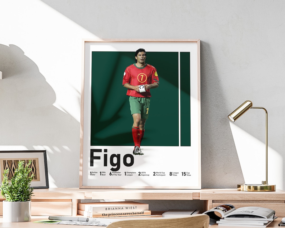 Printable Luis Figo Poster, Portuguese Legend, Man Cave Decoration ...