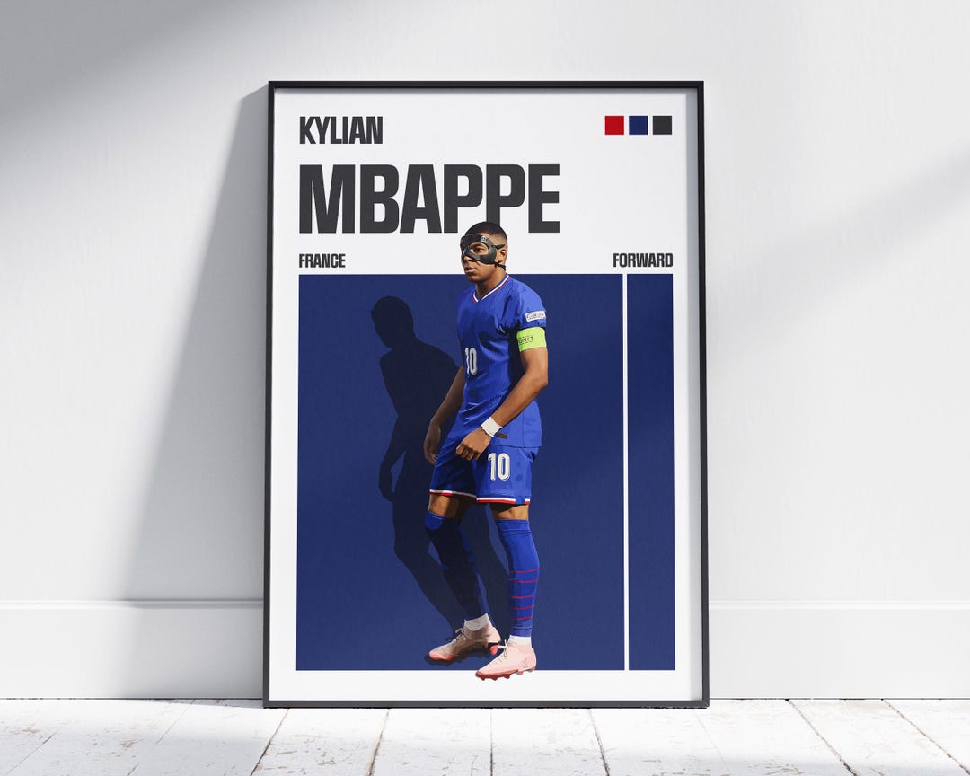 Kylian Mbappe Poster, Printable Soccer Present to France Fans, French ...