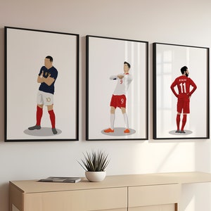 Football Players Art Prints, Soccer Star Drawings Bundle (PDF & JPG) - Etsy