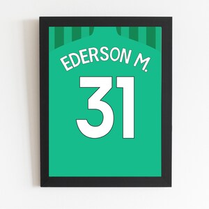 Printable Ederson 2023-2024 Season Soccer Jersey, Brazilian Football ...