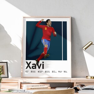 2 Spanish Soccer Legends, Xavi and Iniesta Poster Bundle, Printable ...
