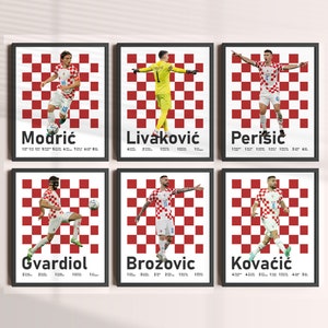 Printable 6 Croatian Soccer Players Poster Bundle, Luka Modric, Kovacic ...