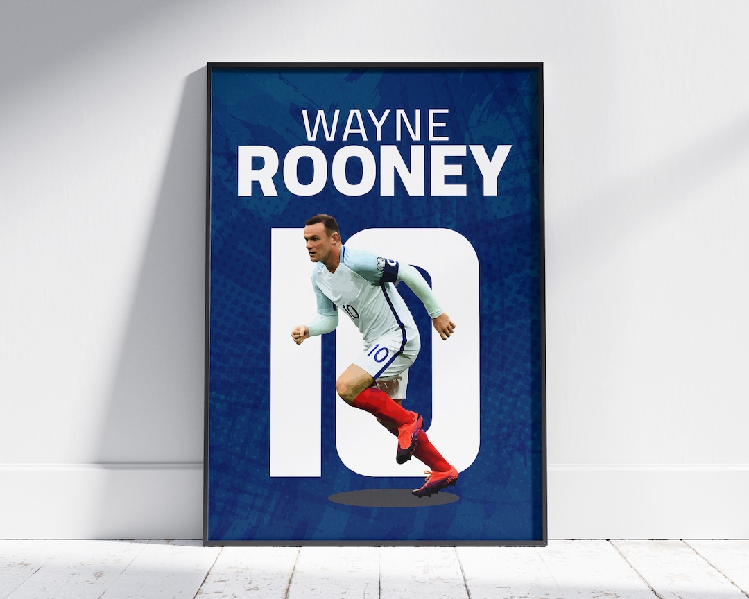 Printable Soccer Art, Wayne Rooney Poster, English Legend, Nostalgic ...