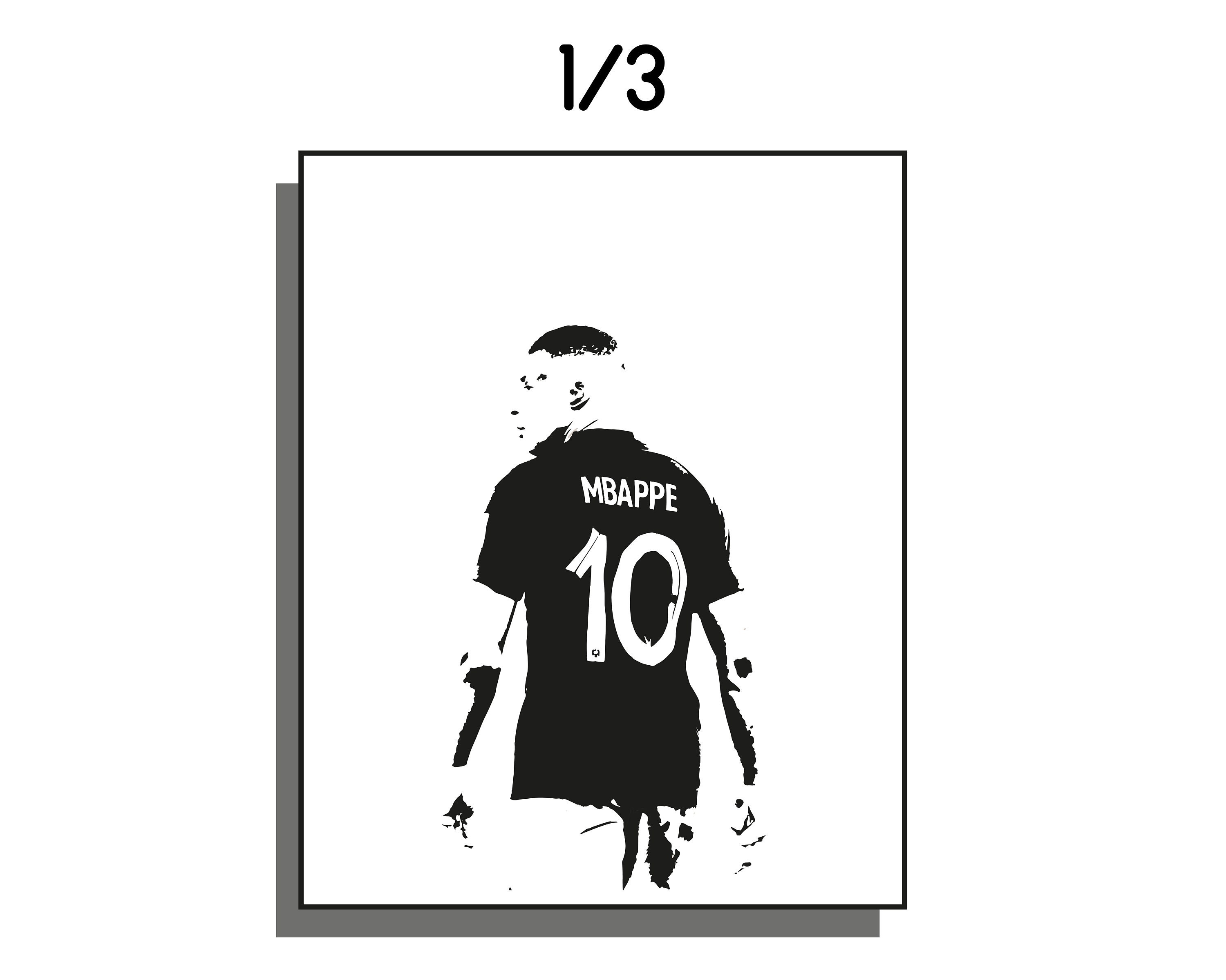 Printable Kylian Mbappe Black and White Posters Set of 3 - Etsy Australia