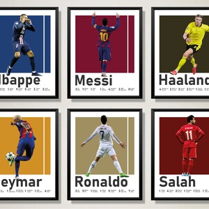 Printable Soccer Stars Poster Bundle Messi Ronaldo Mbappe - Etsy