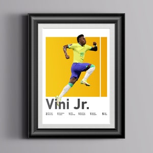 Printable Vinicius Junior Poster, Brazilian Winger, Soccer Print, Vini ...