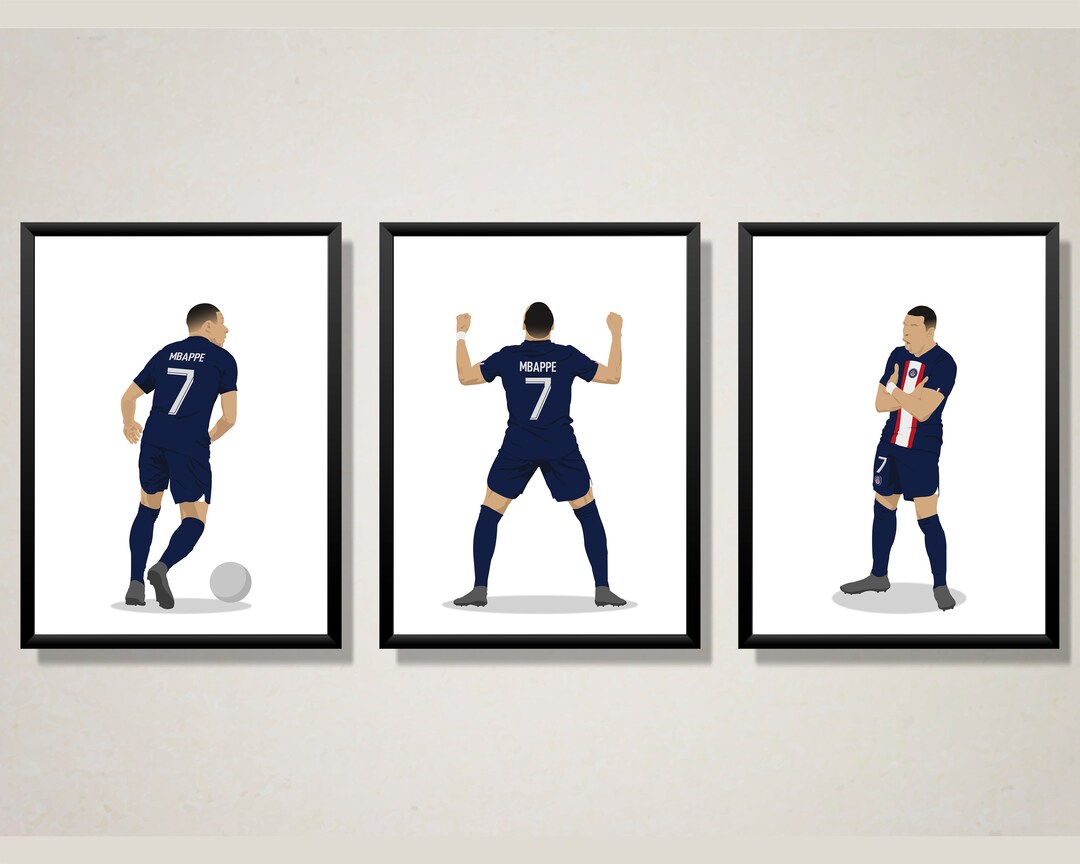 Kylian Mbappe Printable Football Wall Decor Set of 3 - Etsy