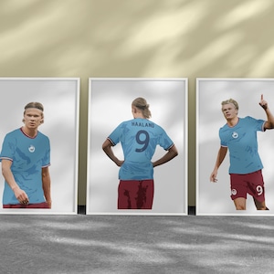 Erling Haaland Printable Posters Bundle, 3 Soccer Wall Arts - Etsy ...