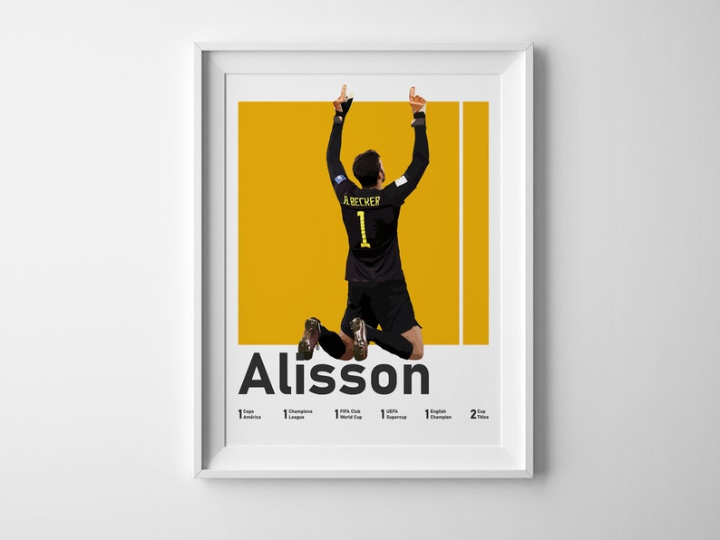Printable Alisson Becker Poster, Soccer Goalie, Brazilian Goalkeeper ...