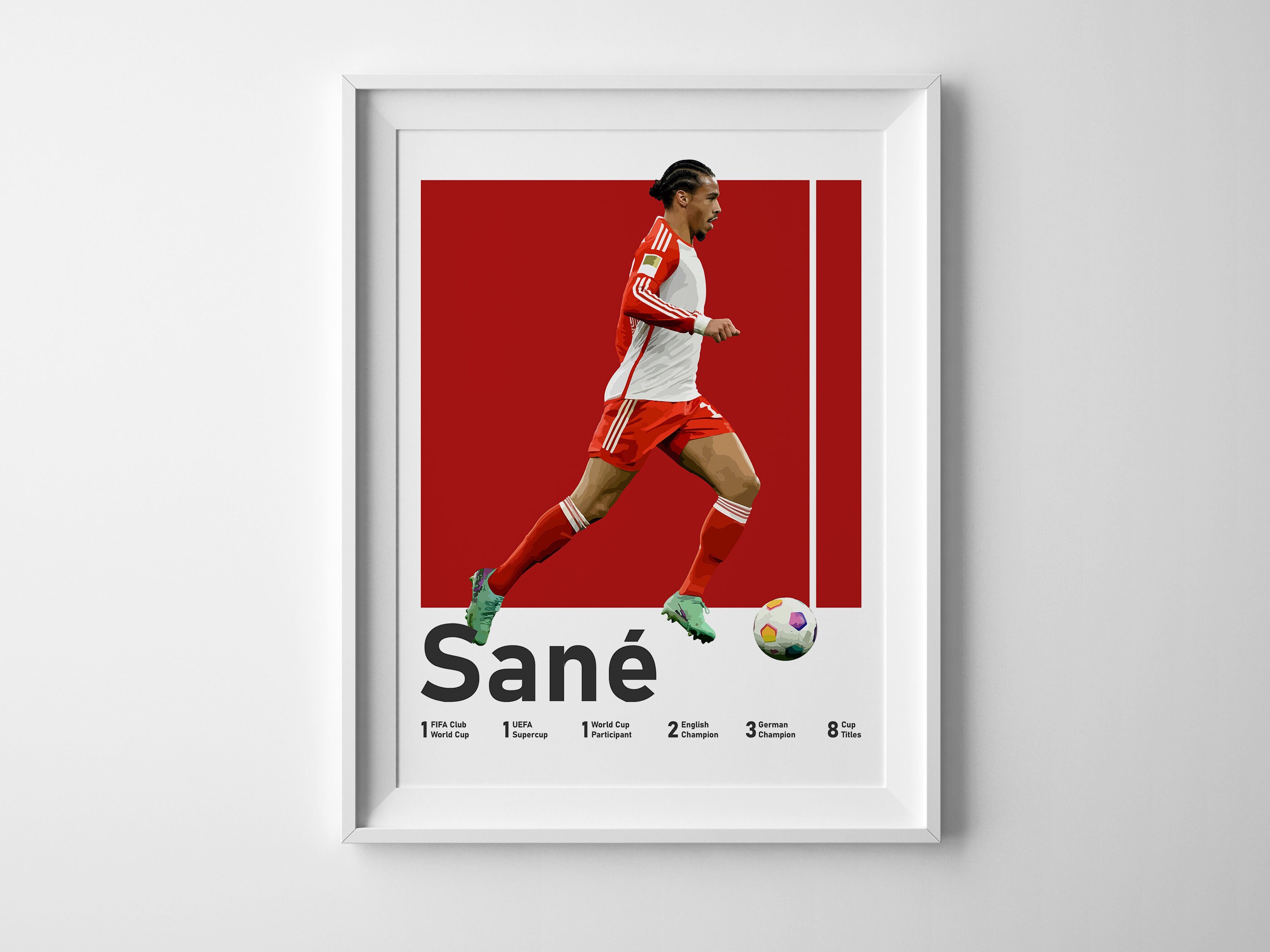 Printable Leroy Sane Poster, Football Illustration, German Soccer ...