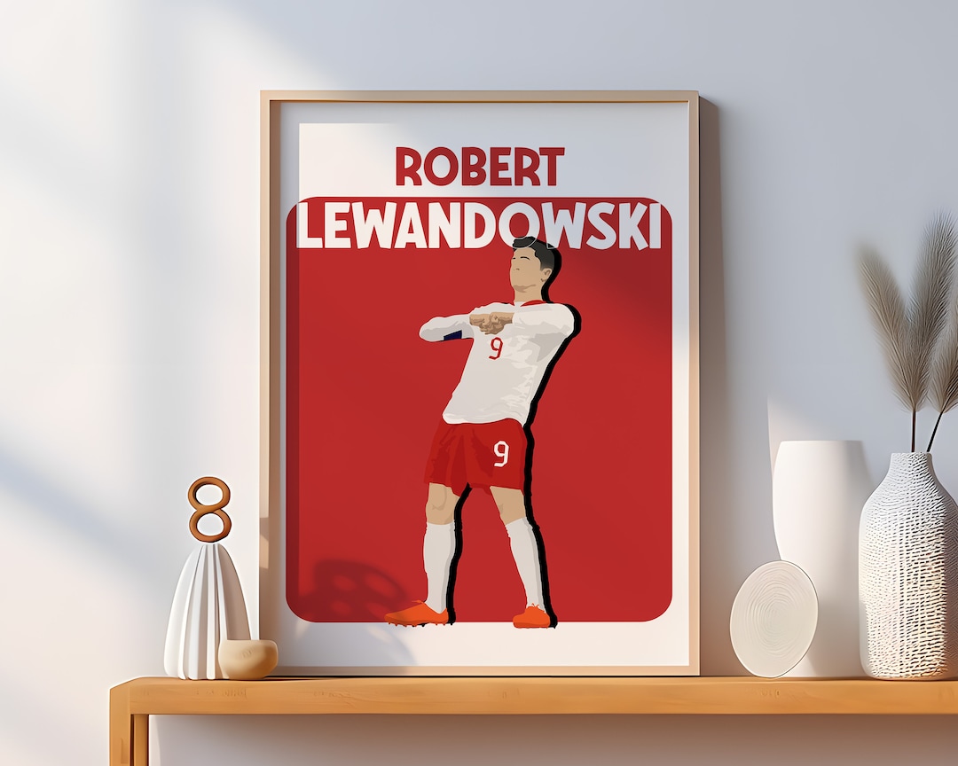 Hand Drawn Football Poster, Printable Robert Lewandowski Drawing, Kids ...