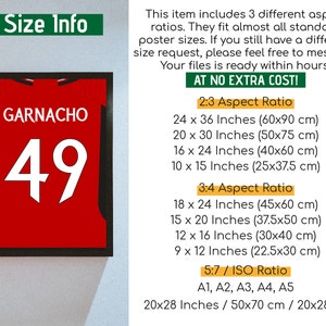 Printable Alejandro Garnacho Shirt, 2023-2024 Kit, Garnacho Jersey ...
