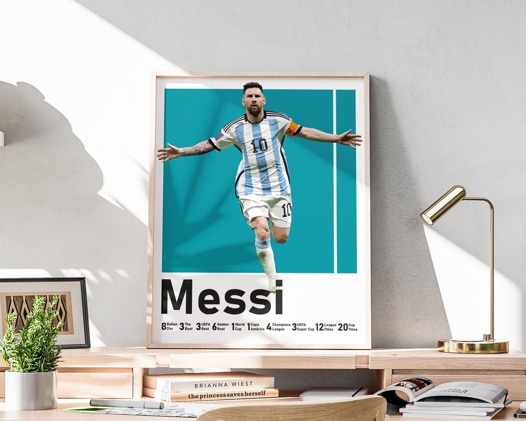 Printable Lionel Messi Poster, Soccer Wall Art, Argentina Football GOAT ...