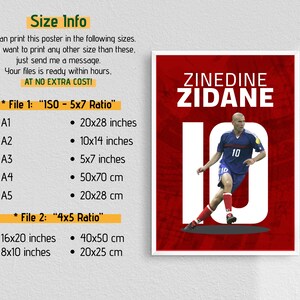 Zinedine Zidane Print, Printable Nostalgic Football Poster, 1998 France ...