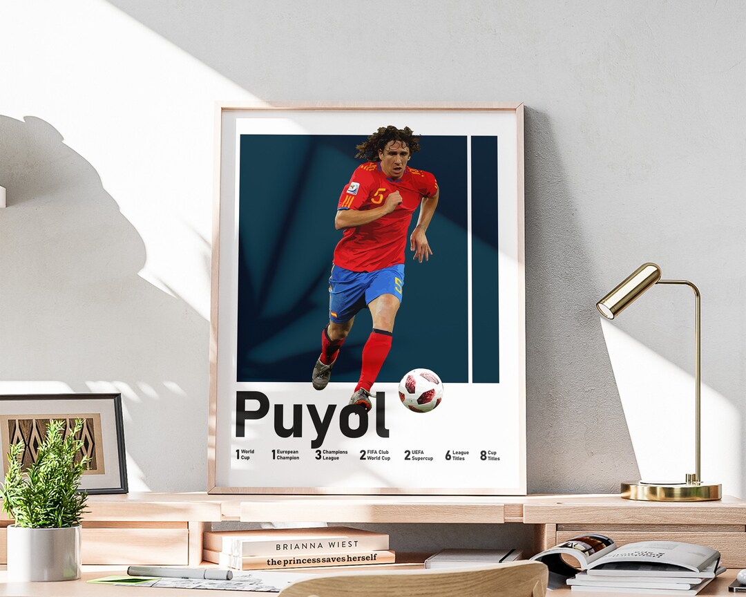 Printable Carles Puyol Poster, Spanish Legendary Defender, Puyol Wall ...