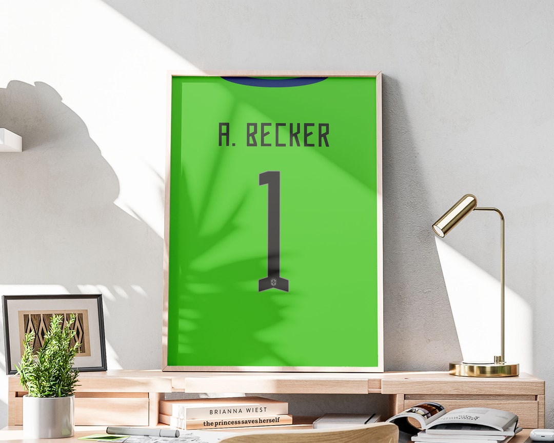 Printable Alisson Becker Jersey, Brazilian Goalkeeper, Soccer Themed ...