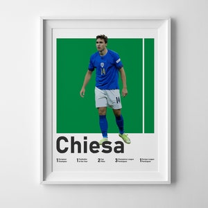 Printable Federico Chiesa Poster, Italian Forward, Football Print ...