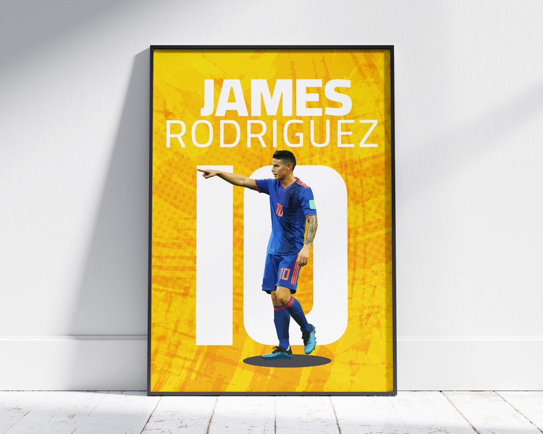 James Rodriguez Digital Poster, Colombian Football Star, Soccer ...