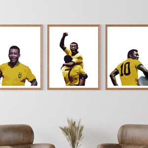 Football Legend Pele Printable Prints Set, Bundle of 3 Posters - Etsy