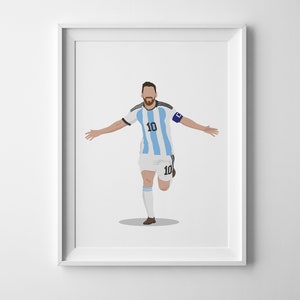 Lionel Messi Hand Drawn Poster Football Illustration Soccer - Etsy