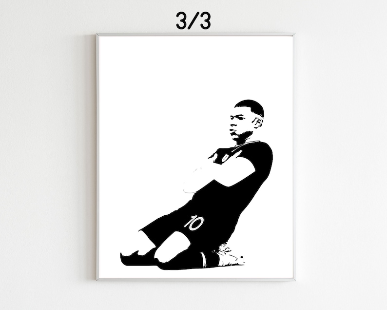 Printable Kylian Mbappe Black and White Posters Set of 3 - Etsy UK