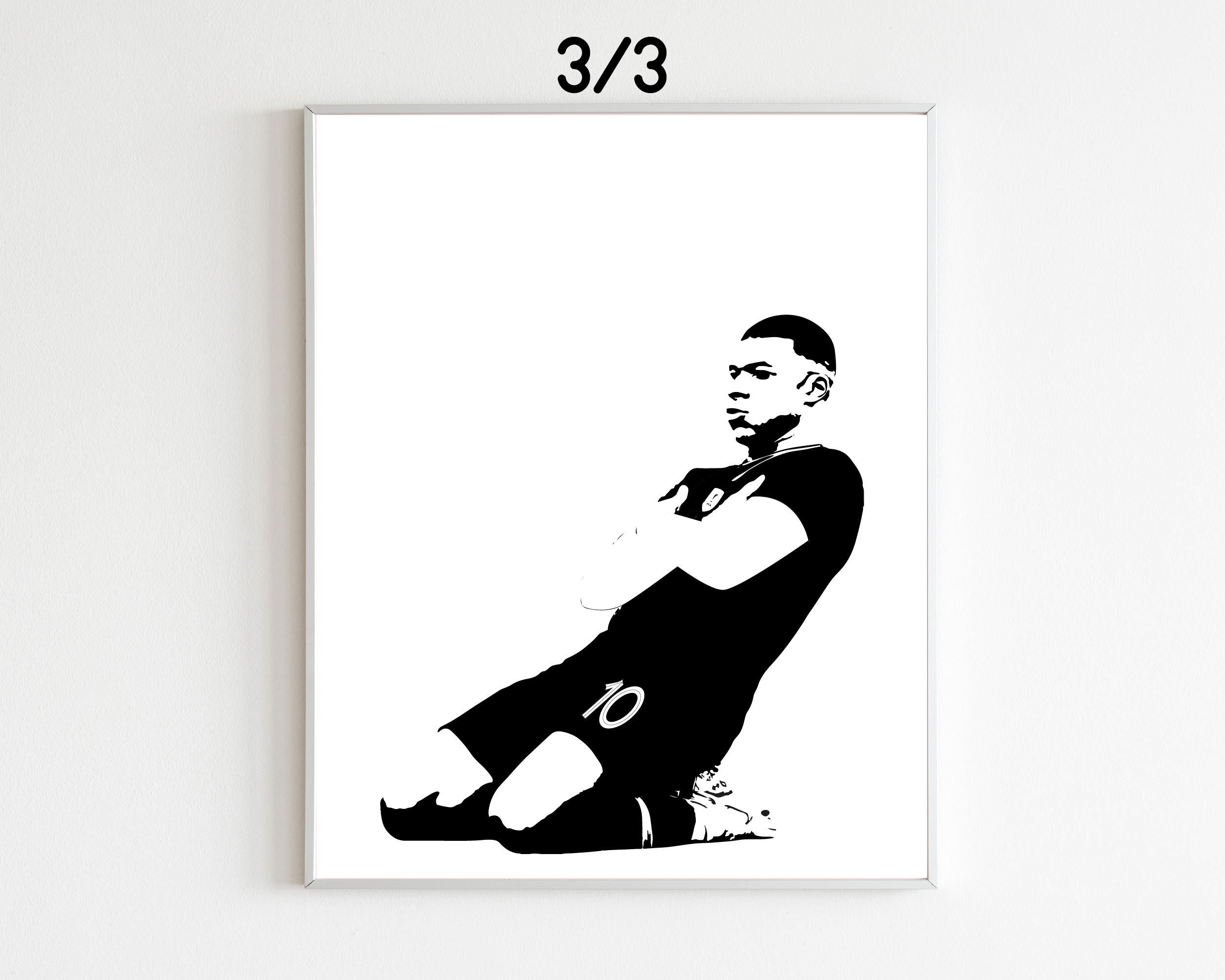 Printable Kylian Mbappe Black and White Posters Set of 3 - Etsy UK
