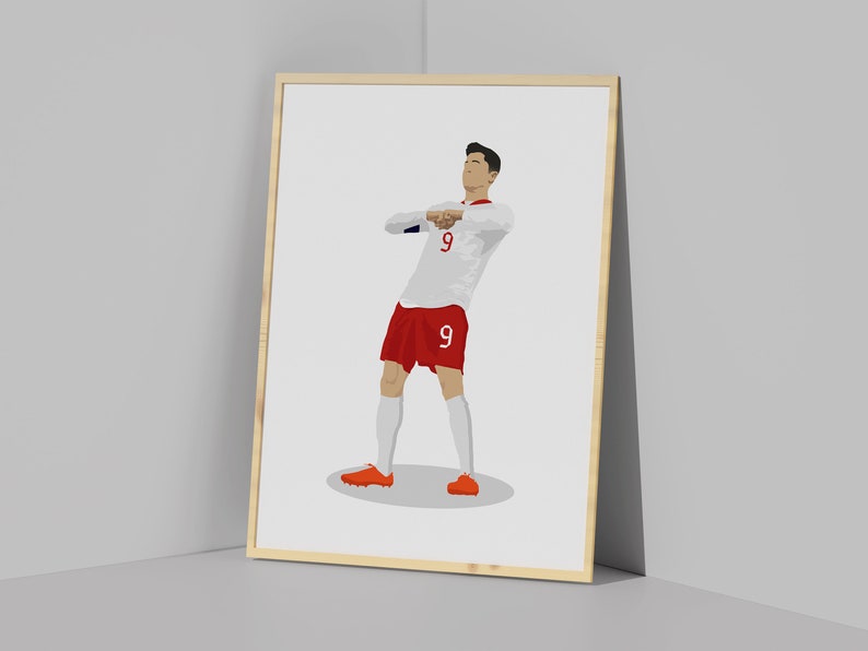Printable Robert Lewandowski Hand Drawn Poster, Lewandowski ...