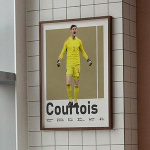 Printable Thibaut Courtois Poster, Belgian Goalkeeper, Soccer Wall Art ...
