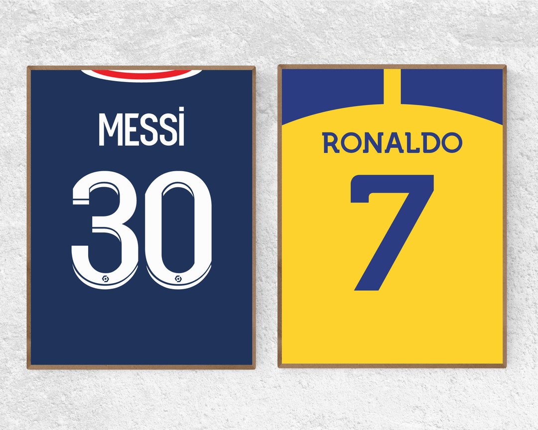 Printable Messi Ronaldo Jersey Posters Football Wall Art Set - Etsy