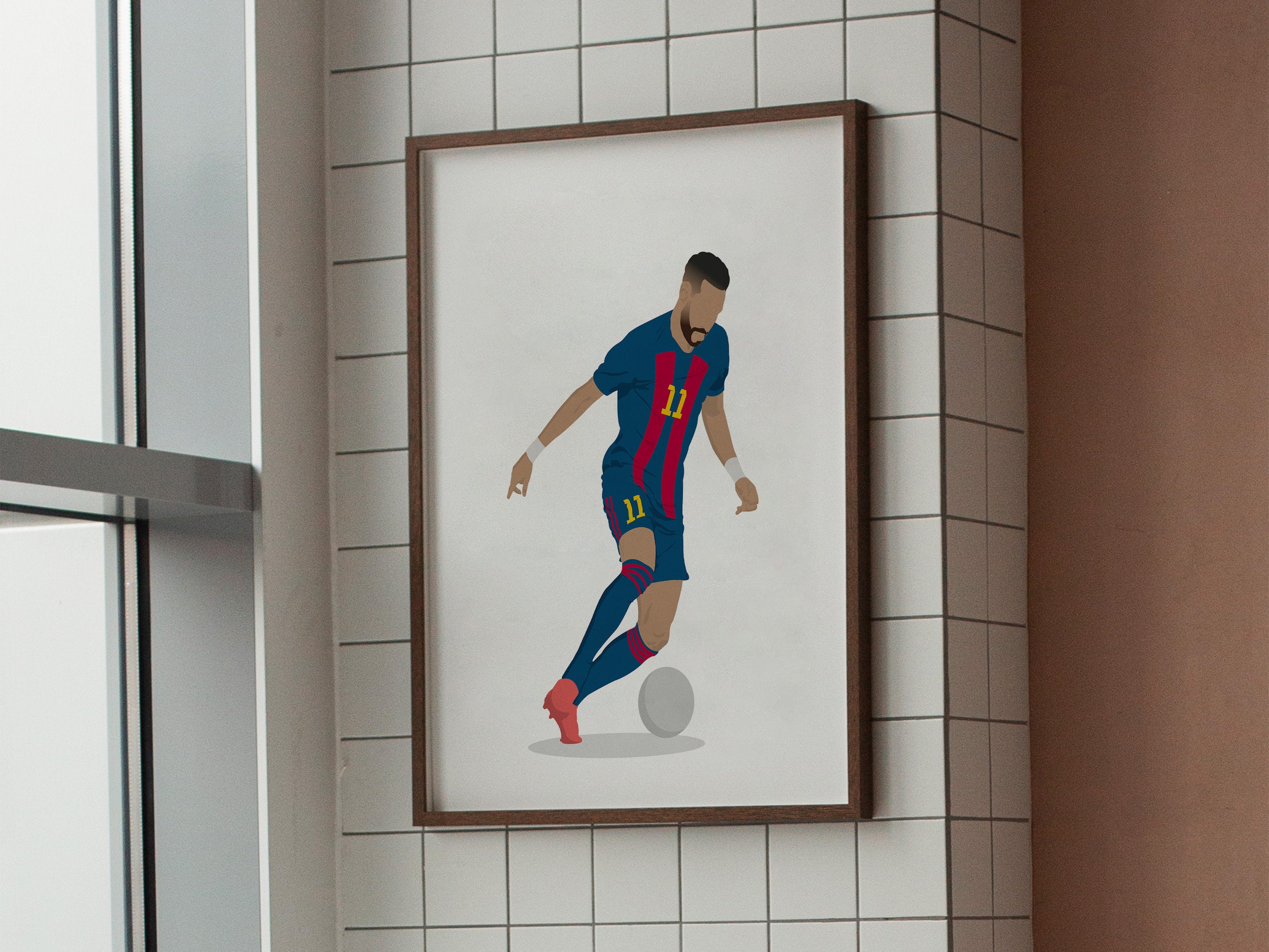Neymar Junior Hand Drawn Poster, Soccer Illustration, Neymar Jr Wall ...