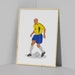 Printable Roberto Carlos Hand Drawn Poster, Brazilian Football Legend ...