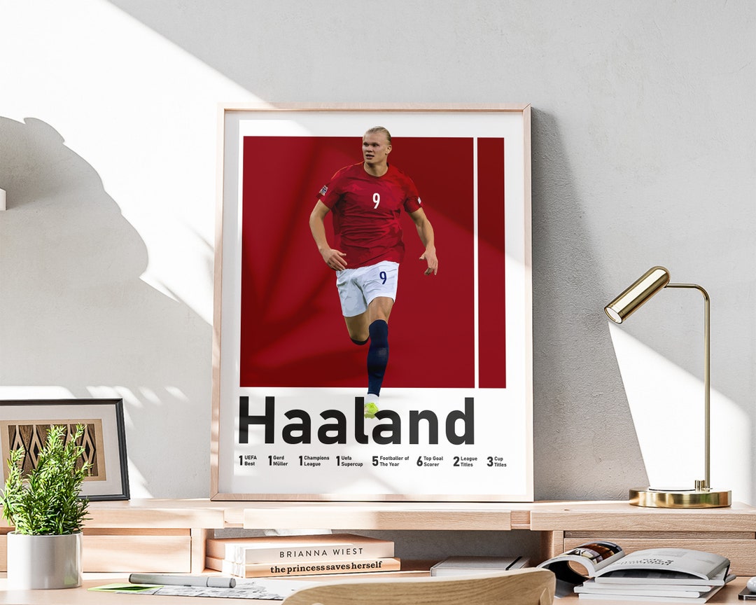 Printable Erling Haaland Poster, Football Prints, Norwegian Football ...