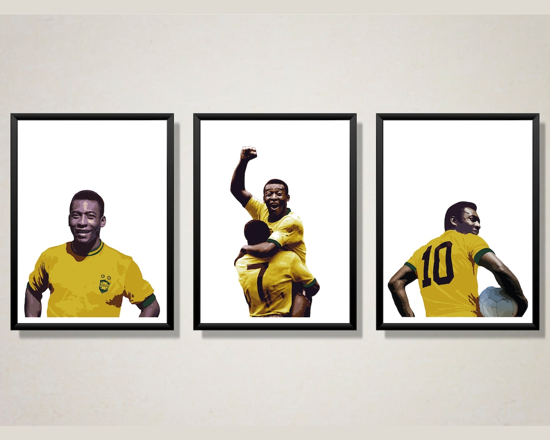 Football Legend Pele Printable Prints Set, Bundle of 3 Posters - Etsy