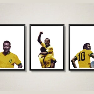 Football Legend Pele Printable Prints Set, Bundle of 3 Posters - Etsy