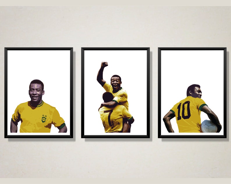 Football Legend Pele Printable Prints Set Bundle of 3 Posters - Etsy